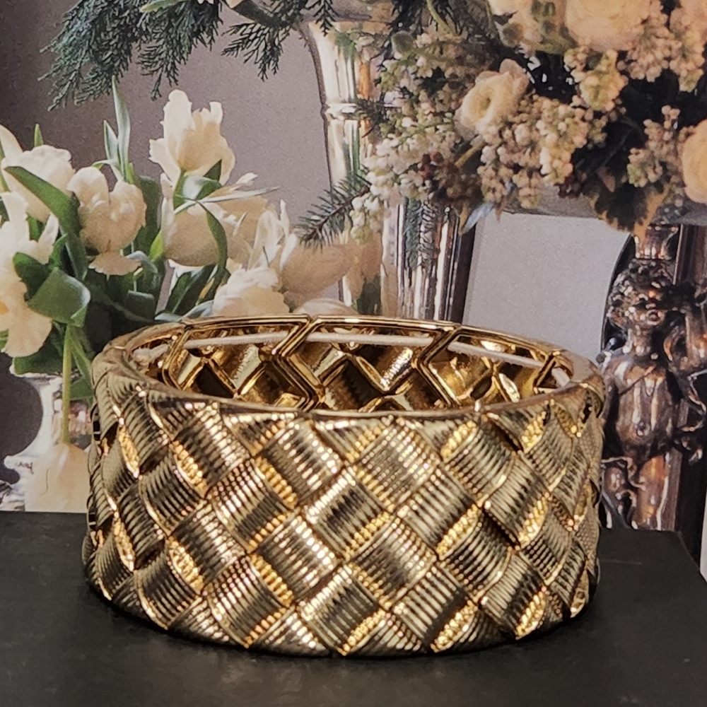#1586, Monet, Precious Stretch Bangle, Gold Plated, L… - Gem